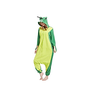 DarkCom Adult Onesie Christmas Pajamas Animal Halloween Costume Green Mantis Cosplay One Piece Unisex Homewear X-Large