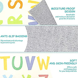 Topotdor Alphabet Kids Rug,Colorful Educational ABC Nursery Rug Ultra Soft Washable Rainbow Rugs for Bedroom Playroom Classroom,28"x70"