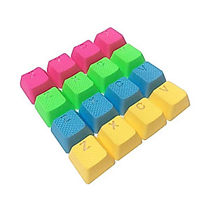 Rubber Gaming Backlit Keycaps Set - 4 Keys for Z, X, C, V, Cherry MX Mechanical Keyboards Compatible OEM (Neon Green)