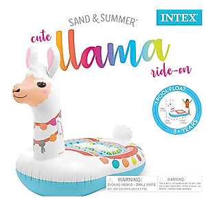 INTEX Cute Llama Inflatable Pool Float: Animal Pool Toy for Kids – 2 Heavy-Duty Handles – 88lb Weight Capacity – 44" x 37" x 53" – for Ages 3+