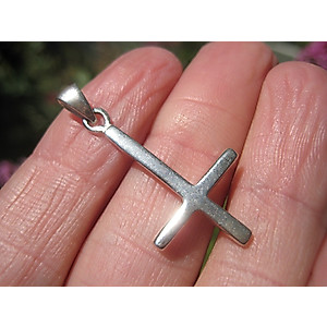 Himalayan Treasures Small 925 Sterling Silver Inverted Petrine Satanic Cross Pendant Free Chain