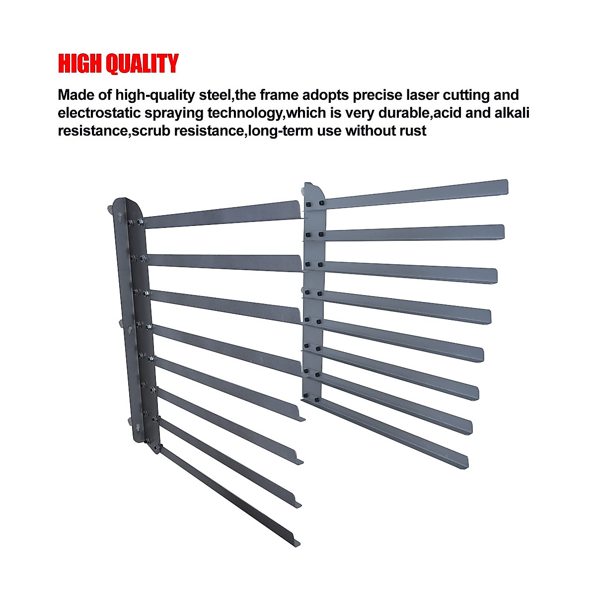 TIANIUSEEN 8 Layers Wall Mounted Screen Frame Rack 25 x 28inch Screen Printing Drying Rack Shelf Storage Screen Frame Holder