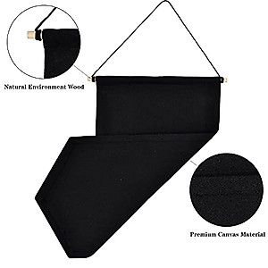 Wall Hanging Brooch Jewelry Storage Case Canvas Display Stand Enamel Pin Display Banner Holder Earrings Necklace Glitter Pin Collection Organizer (Black)