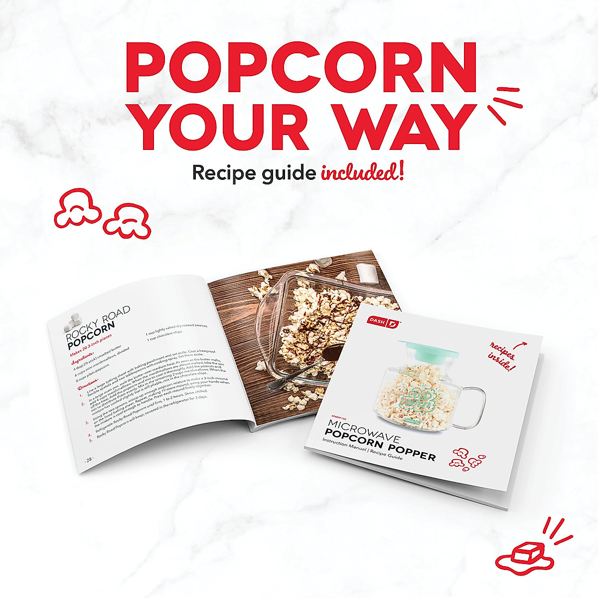 Dash Microwave Popcorn Popper for Fresh Movie Theater Style Popcorn at Home - Aqua