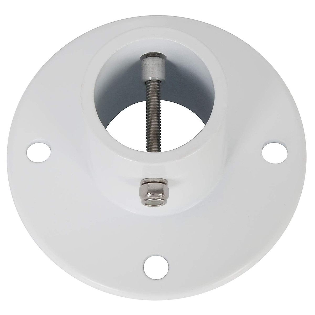 HECASA Deck Anchor Flange Cast Above Ground Pool Ladders Handrails or Slide - 1 7/8” Inch Diameter of 1.9" Aluminum White (1Pc)