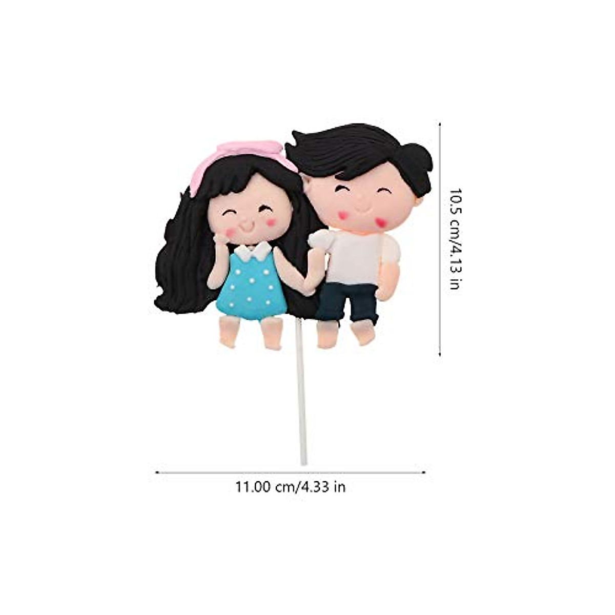 VALICLUD Adorable Lovers Design Cupcake Ornament Polymer Clay Cake Decoration Party Supply