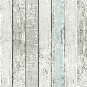 Self Adhesive Rustic Blue Wood Shiplap Contact Paper Shelf Liner for Kitchen Cabinets Dresser Drawer Table Cupboard Walls Furniture Decal 17.7X117 Inches