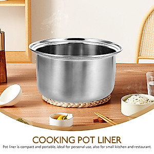 Cabilock Small Hot Pot Liner Small Everyday Pan Nonstick Stew Pot Korean Ramen Pot Pressure Pot Hotpot with Dividers Rice Maker Pan Rice Cooker Non Stick Stainless Steel Milk Pot Individual