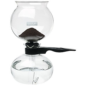 Bodum 34 oz Pebo Vacuum Coffee Maker, High Heat Borosilicate Glass, Black