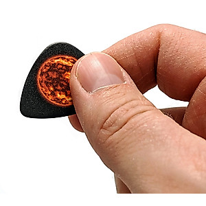 14-Pack Space Universe Guitar Picks Medium .71mm Pack of 14 Epic Guitar Picks with BONUS Guitar Pick Holder (will be random color) Leather Guitar Pick Keychain Holder and Tin Carrying Storage Case