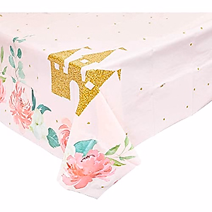 BLUE PANDA Princess Birthday Party Plastic Table Cover (54 x 108 in, 3 Pack)
