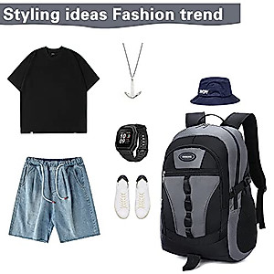 Kids School Backpack For Boy And Girl,Large Capacity Middle Elementary Primary StudentsTeens Bookbag Sports Daypack (Grey)