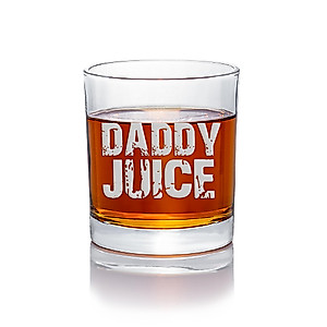 Daddy Juice Dad Life Round Rocks Glass - Dad Gift, Fathers Day Gift, Dad Juice, Whiskey Glass, Rocks Glass