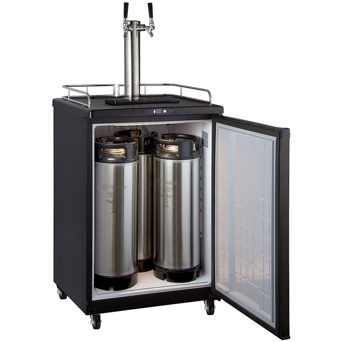 Kegco Keg Dispenser, Black, 2 Tap