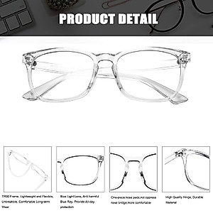 Hycredi Kids Blue Light Blocking Glasses，Anti Eyestrain & UV Protection, Computer Gaming TV Phone Glasses for Boys Girls (Clear Pink+Clear)