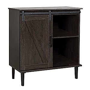 Finnhomy Farmhouse Sideboard Buffet Cabinet with Sliding Barn Door, Kitchen Storage Cabinet, Coffee Bar Cabinet, Accent Cabinet, 31.5X 15.75 x 34.65Inch, Dark Gray