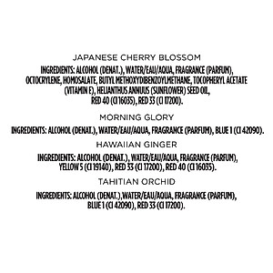 Calgon Take Me Away 4 Pc Gift Set (Refreshing Body Mist 2.0 Oz Of Spring Cherry Blossom Hawaiian Ginger Morning Glory Tahitian Orchid) for Women By 2 Fl Oz