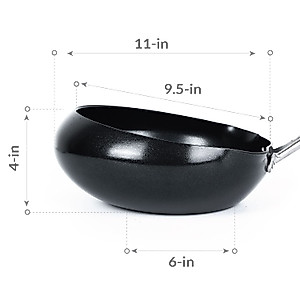 TECHEF - Goody Pan - Wok Stir-fry Pan - PFOA Free, Dishwasher and Oven Safe, Made in Korea (11-in)