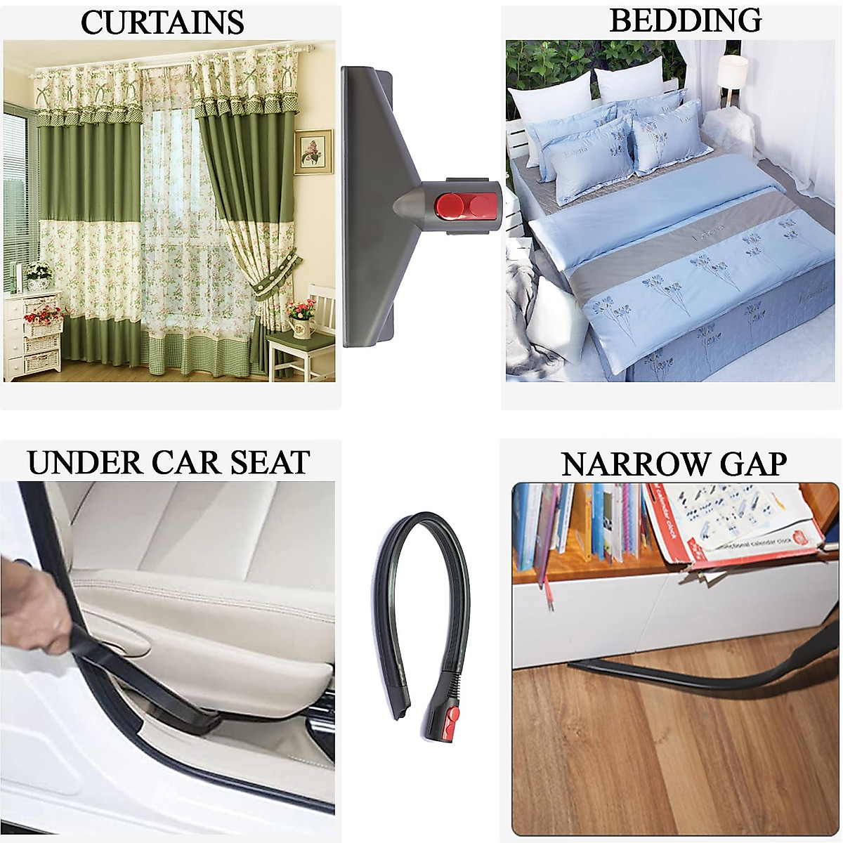 Replacement Vacuum Attachments for Dyson V7 V8 V10 V11 V15 Perfect for Dryer Vent, Car Detailing and Corners Cleaning - Household Cleaning Kit (Attachment and Flexible Crevice Tool)