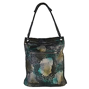 DIOPHY Fringe Genuine Leather Large Hobo Shopping Tote Handbag 150294 Brown