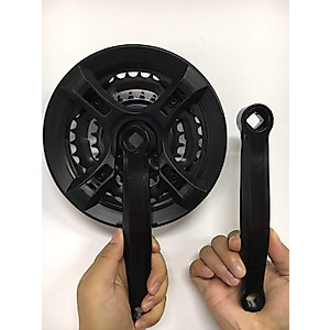 Lucky Josie MTB 170mm Crankset 42/34/24T Mountain Bike Chainset 170mm Crank Arm with Bicycle Bashguard Chainset for 21 24 27 Speed Bike