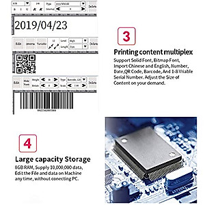 PEKOKO LB100 Handheld Inkjet Printer with Solvent Quick-Drying Ink,Smart Portable Inkjet Printer with 4.3 Inch LCD Touch Screen,Handheld Printer for Label/Production Date/Barcode/QR Code/Serial Number