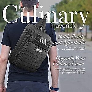 Chef Knife Bag Tactical Sling Bag | Knife Carrying Case with 30+ Pockets for Knives and Culinary Tools | Knife Organizer Bag for Chefs & Culinary Students | Knives & Tools Not Included