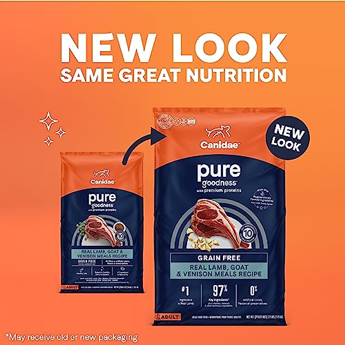 Canidae Pure Real Lamb, Goat & Venison Meals Recipe Adult Dry Dog 24 LB