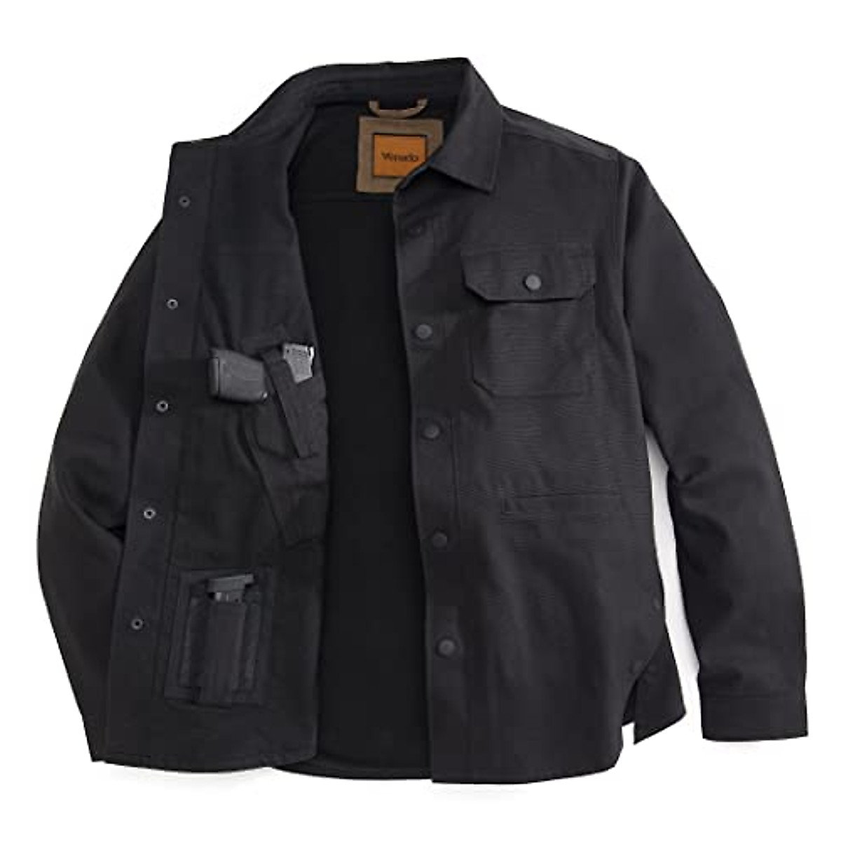 Venado Quick Draw Shirt Jacket for Men - Concealed Carry Vent - Built in Holsters (Black, Large)