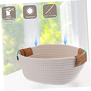 USHOBE Cotton Rope Storage Basket Blanket Baskets Baby Basket Kids Basket Nursery Clothes Basket Nursery Storage Baskets Woven Baskets for Storage Nursery Basket Desktop Basket White