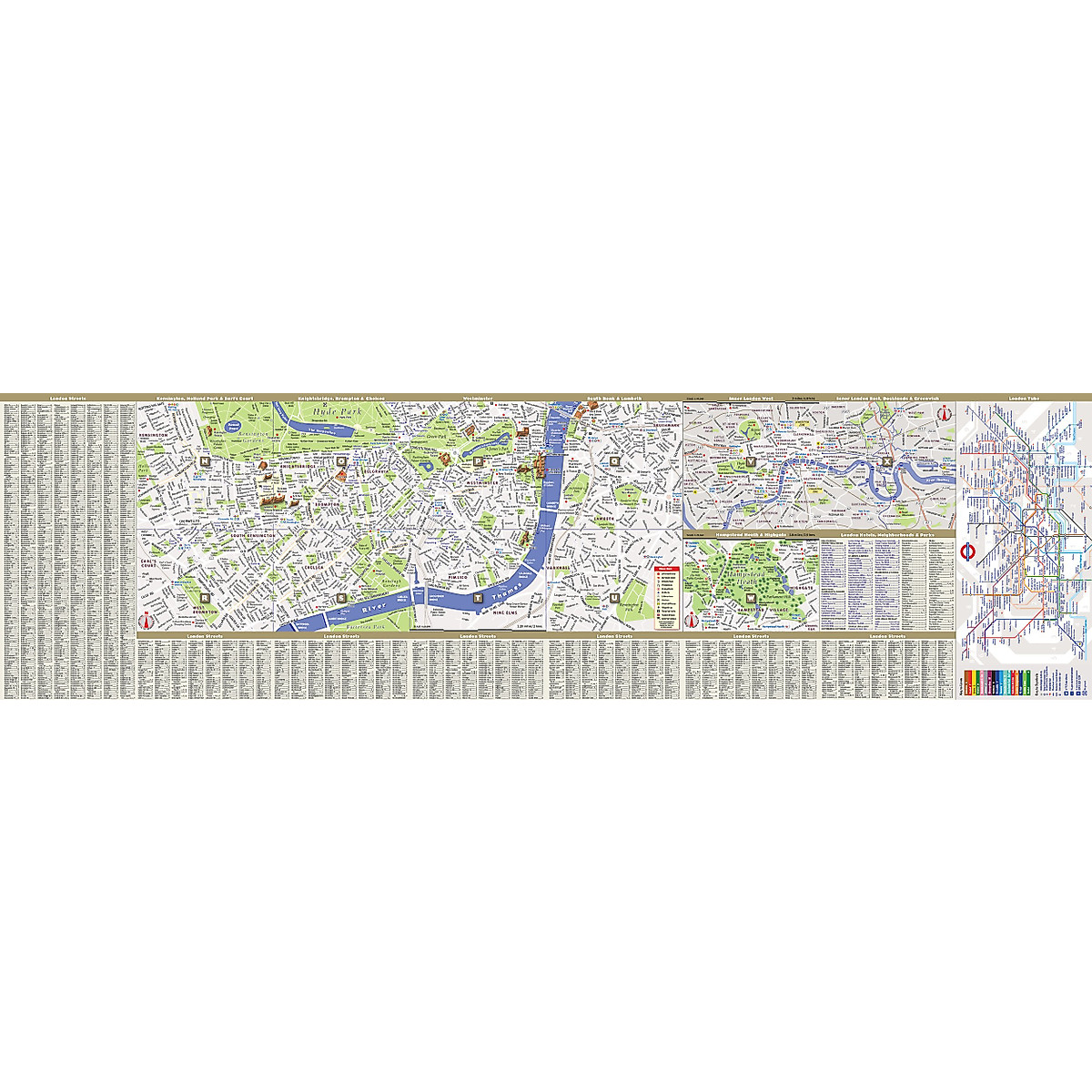 StreetSmart® London Map by VanDam - City Center Street Map of London, England - Laminated folding pocket size city travel and Tube map with all museums, attractions, hotels and sights; 2024 Edition