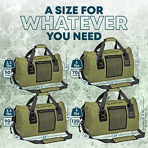 Earth Pak Waterproof Duffel Bag- Perfect for Any Kind of Travel, Lightweight, 50L & 70L Sizes, Large Storage Space, Durable Straps and Handles, Heavy Duty Material to Keep Your Gear Safe (Green, 50L)