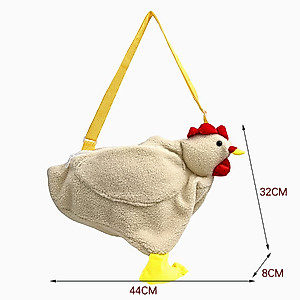 Plush Chicken Purse Cute Chicken Bag Hen Crossbody Bag Animal Style Shoulder Bag for Girls Women