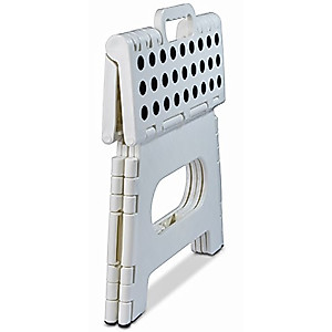 Handy Laundry Folding Step Stool, The Lightweight Step Stool, Sturdy Enough to Support Adults & Safe Enough for Kids, Opens Easy with One Flip, for Kitchen, Bathroom, Bedroom, Kids or Adults, (White)