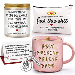 Birthday Gifts for Women Best Friends Friendship Gifts for Women Funny Gifts for Female BFF Female Bestfriend Bestie Lavender Scented Candles Coffee Mug Gifts for Friends Her Sister