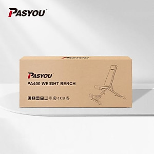 PASYOU Adjustable Weight Bench Press (9x4x3 Positions), Foldable Workout Bench, 700 Pounds Load Flat Incline Decline Strength Training Benches, Sit Up Exercise Equipment