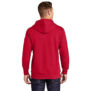 SPORT-TEK Men's Lace Up Pullover Hooded Sweatshirt M Deep Red