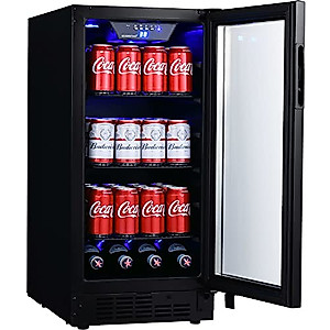 EdgeStar BBR901BL 15 Inch Wide 80 Can Built-In Beverage Center with Slim Design