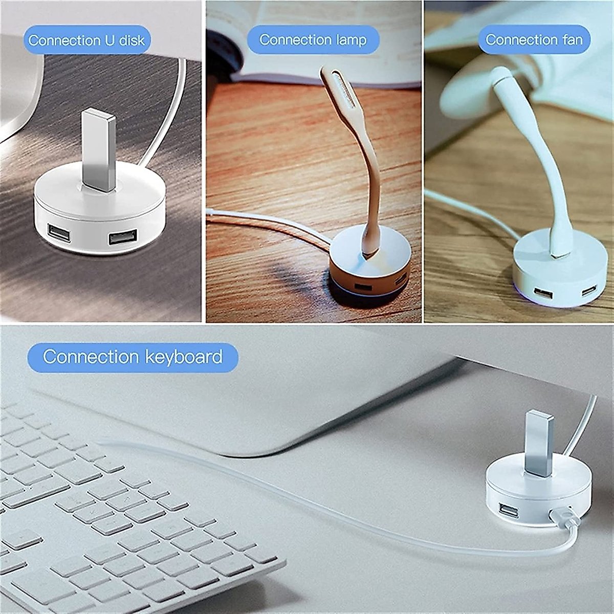 USB 3.0 4-Port USB Hub 5gbps Adapter USB Type C Hub Computer Pc for MacBook Huawei Type C USB 3.0 Hub (Type C,Black) (Type C,Black)