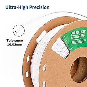 JAREES PLA Plus/Pro Matte Filament 1.75mm,Ultra High Toughness Matte PLA+ Roll 1kg Spool (2.2lbs),White PLA 3D Printer Filament Fit Most FDM Printer (White)