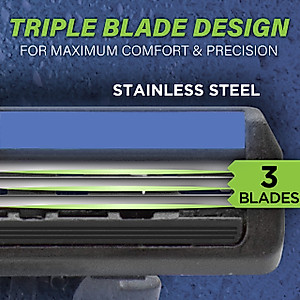 BROOKSTONE, 8 Pack Disposable Razors for Men or Women, Triple Stainless Steel Blade for Maximum Precision, Aloe Vera Strip Sooths Skin While Shaving, Pivoting Moving Head