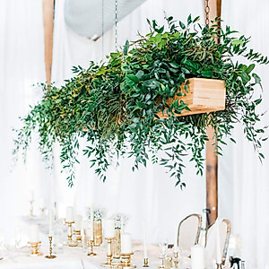 Artiflr 2 Pack Artificial Hanging Leaves Vines, 5.7 Ft Fake Willow Leaves Twigs Silk Plant Leaves Garland String in Green for indoor/outdoor Wedding Decor Party Supplies Greenery Crowns Wreath