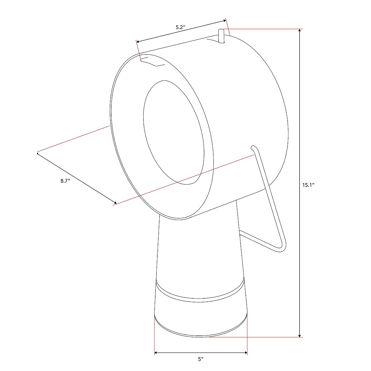 airhood Base Boost | Elevate the Height of Your Portable Kitchen Exhaust Fan | Ideal for Indoor Cooking Updraft (Space Black)