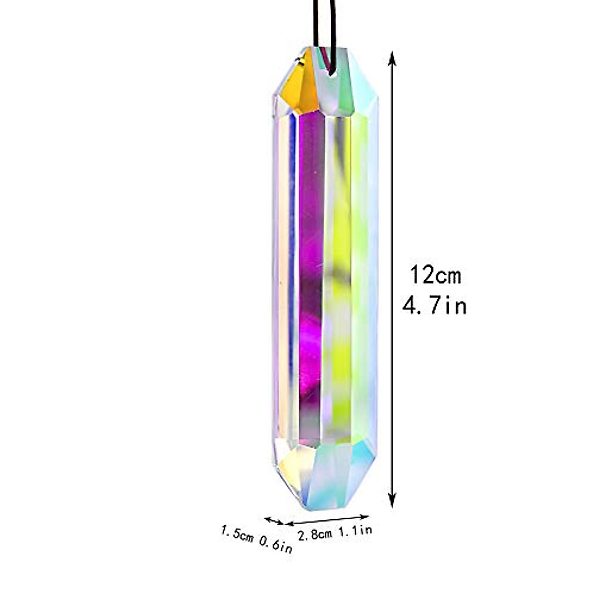 Hanging Chandelier Crystals Prisms Crystal Suncatcher AB-Colors Hexagone Hanging Chandelier Prism Pendant Home Decoration DIY Craft(120mm)