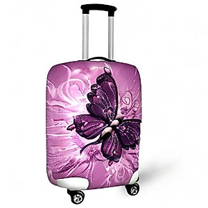 Bigcardesigns Fashion Butterfly Spandex Elastic Luggage Cover Travel Suitcase Protector M size for 22-25 inch luggage