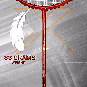 3D Calibar X Boost Carbon Graphite Strung Racquet, 83 Grams, 30 Lbs String Tension and Free Full cover(Red/Black)