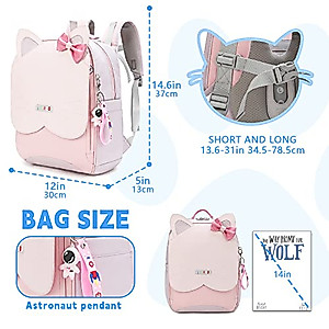 AUOBAG Preschool Backpacks for Girls - Cute Kids Backpack, CPSC Certified, Adjustable Ergonomic Back Ages 4-8 Includes Pendant