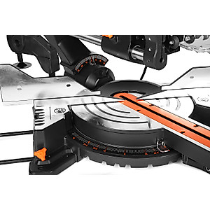 WEN MM1015 15-Amp 10-Inch Dual Bevel Sliding Compound Miter Saw with LED Cutline Multi-color