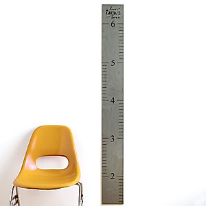 Headwaters Studio Growth Chart for Wall - Height Chart for Kids, Wooden Height Chart, Kids Height Wall Chart, Measurement for Wall, Wall Measurement for Height Kids - Love Grows Here Gray (63"x6.7")