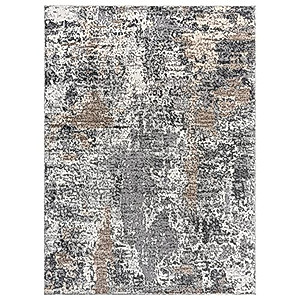 LUXE WEAVERS Euston Collection 7679 Grey 5x7 Abstract Area Rug